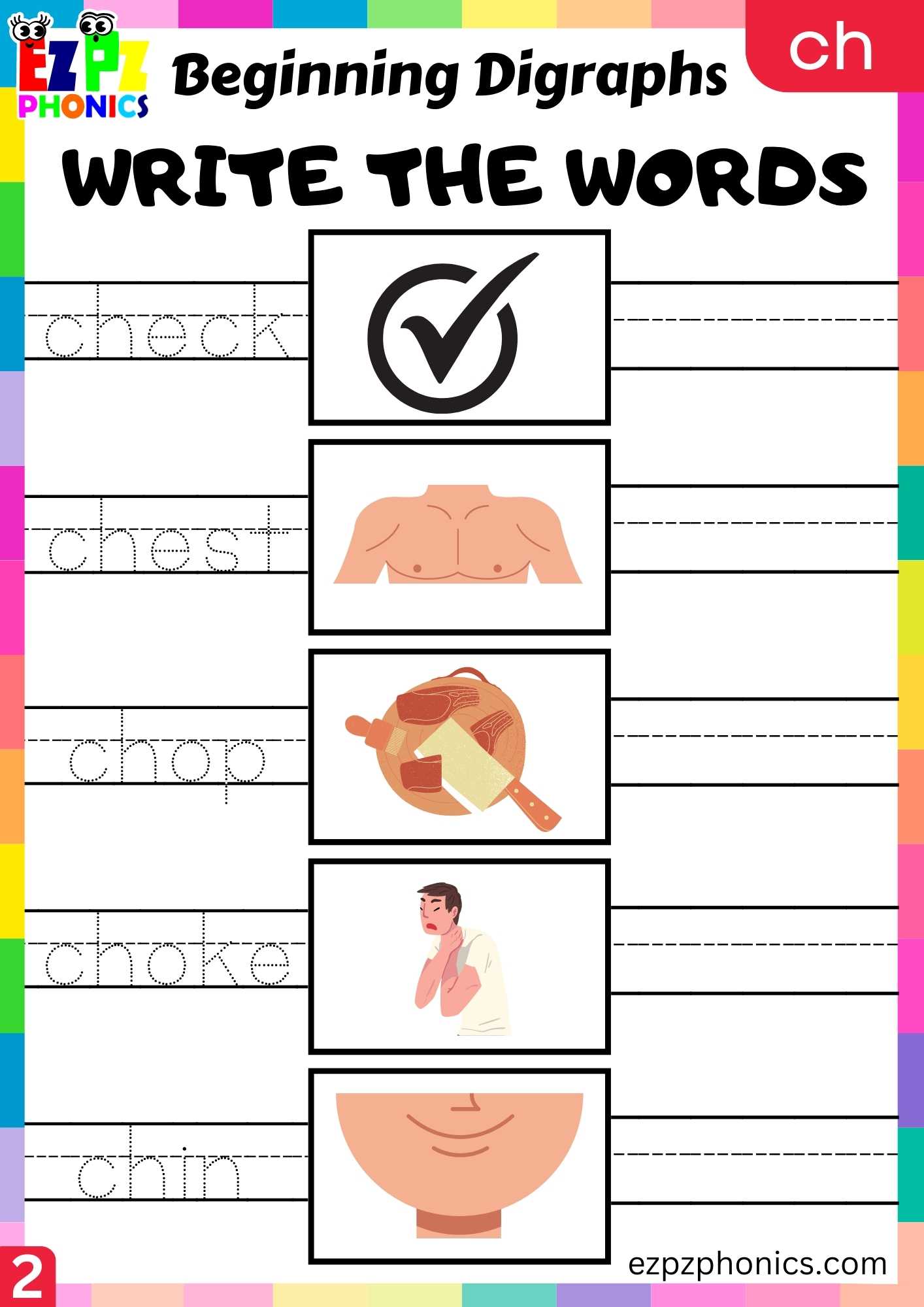 Group2 CH Words Write The Words Consonant Digraphs Phonics Beginning ... Group2 CH Words Write The Words Consonant Digraphs Phonics Beginning ...